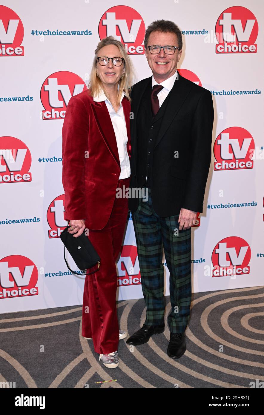 London, UK. February 10th, 2025. Nicky Campbell and wife Tina Ritchie ...