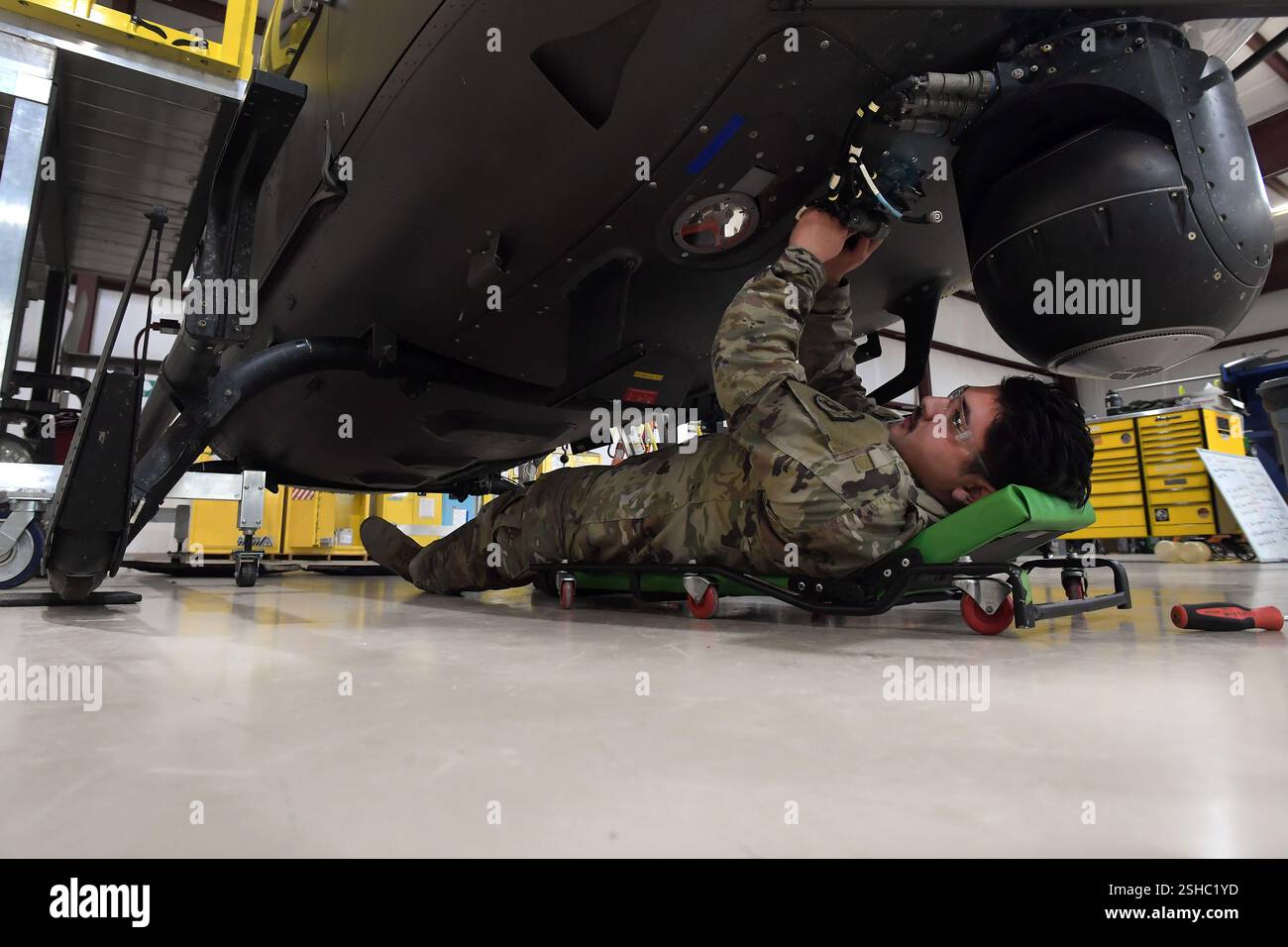 A U.S. Soldier with B Company, 3rd Battalion, 140th Aviation Regiment ...