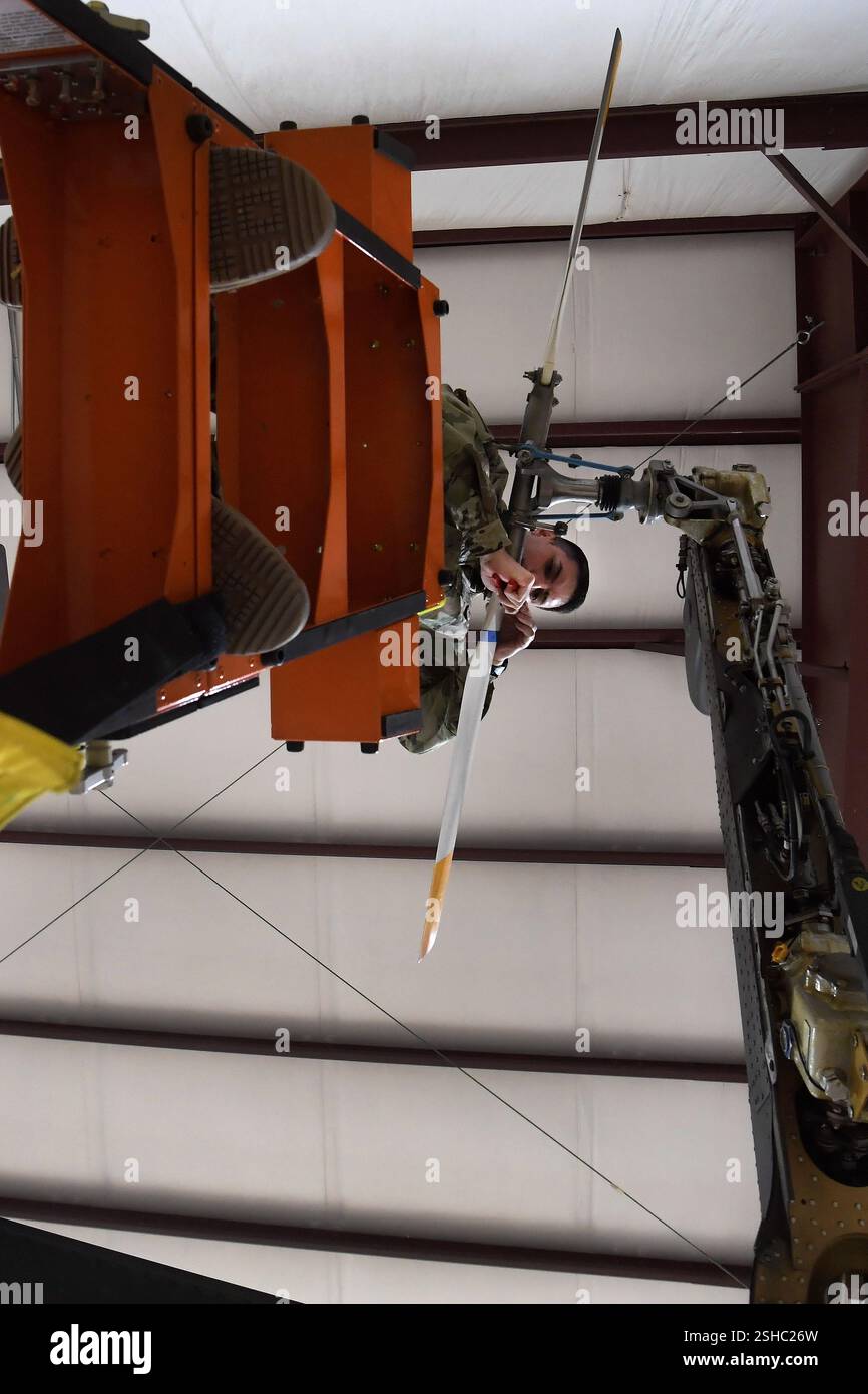A U.S. Soldier with B Company, 3rd Battalion, 140th Aviation Regiment ...