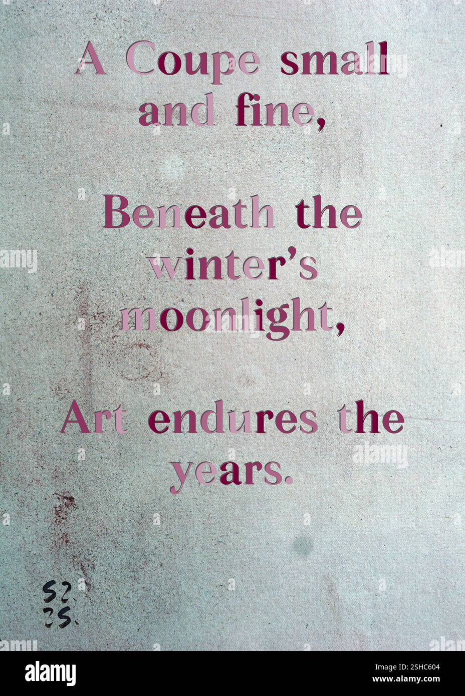A Coupe small and fine, Beneath the winter's moonlight, Art endures the ...