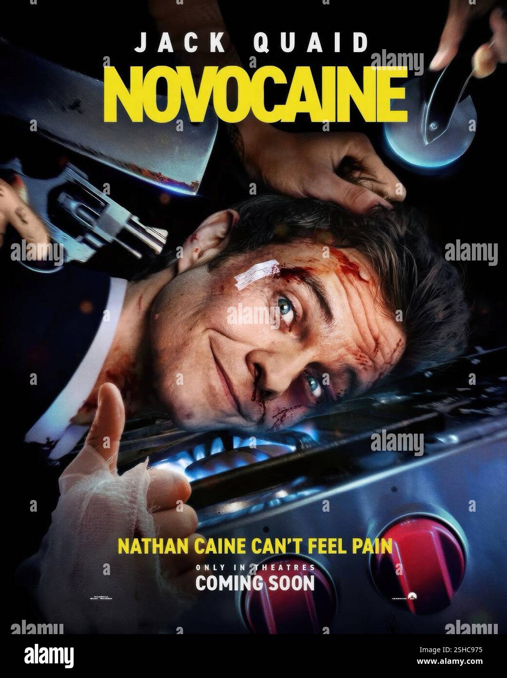 NOVOCAINE, poster, Jack Quaid, 2025. © Paramount Pictures /Courtesy ...