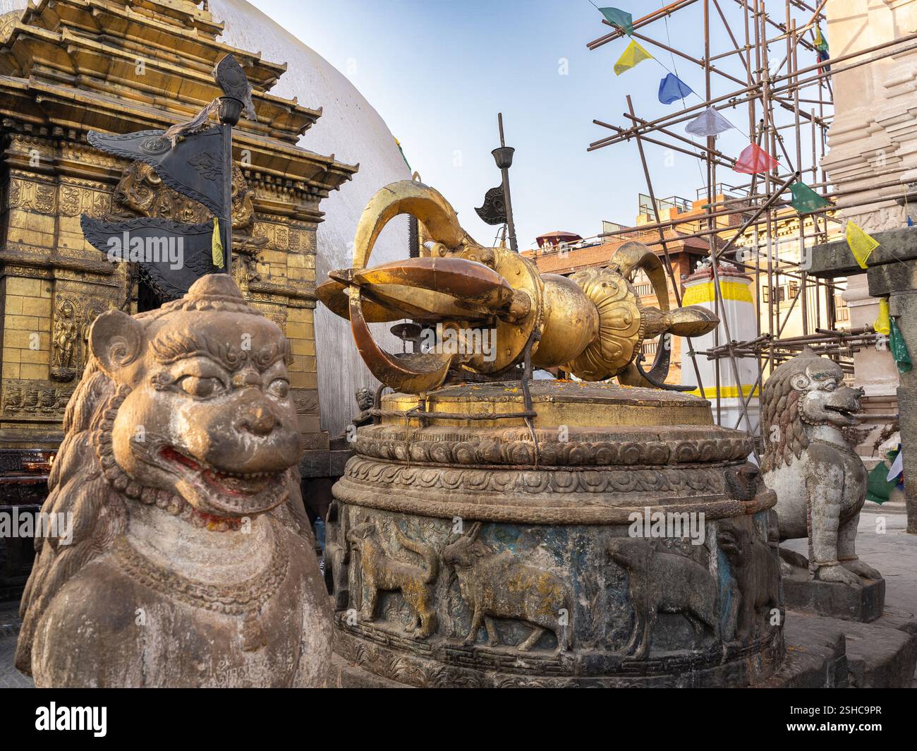 Kathmandu, Nepal, Swayambhu Stupa - An ancient temple complex and ...