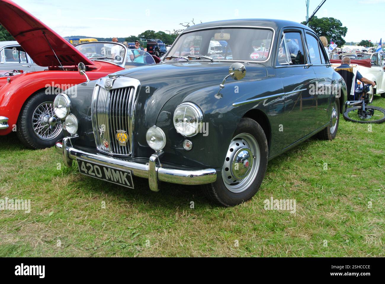 A 1957 MG Magnette parked on display at the 49th Historic Vehicle ...