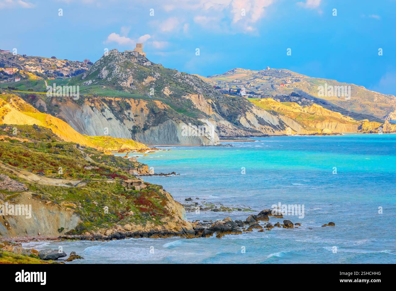 Punta Bianca, Palma di Montechiaro, Agrigento, Sicily, Italy Stock ...