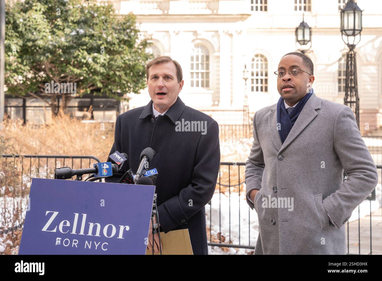 New York, New York, USA. 10th Feb, 2025. Congressman Dan Goldman makes ...