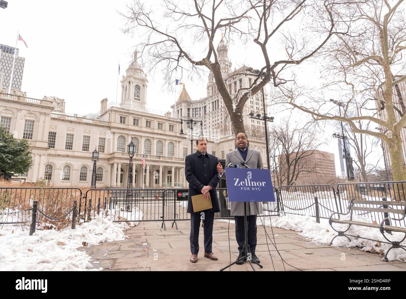 New York, New York, USA. 10th Feb, 2025. Congressman Dan Goldman makes ...