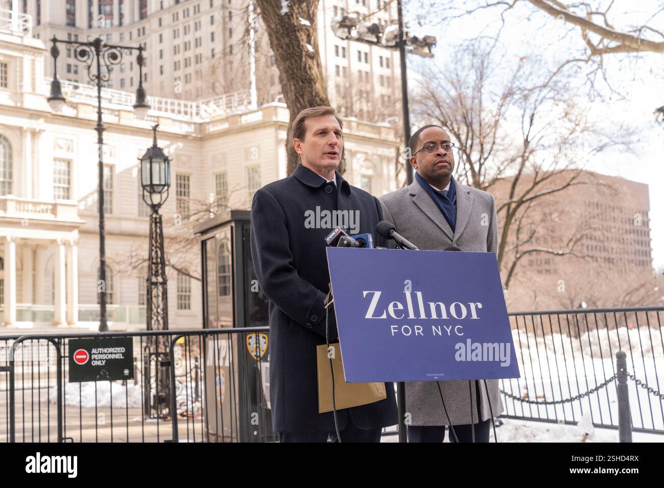 New York, New York, USA. 10th Feb, 2025. Congressman Dan Goldman makes ...