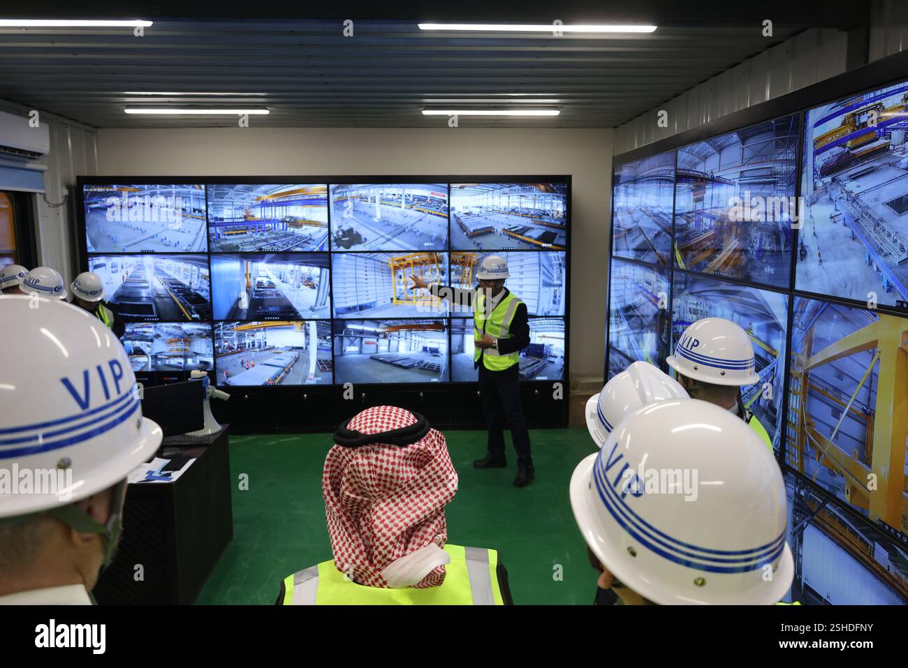Riyadh, Saudi Arabia. 9th Feb, 2025. People visit a moduling building ...