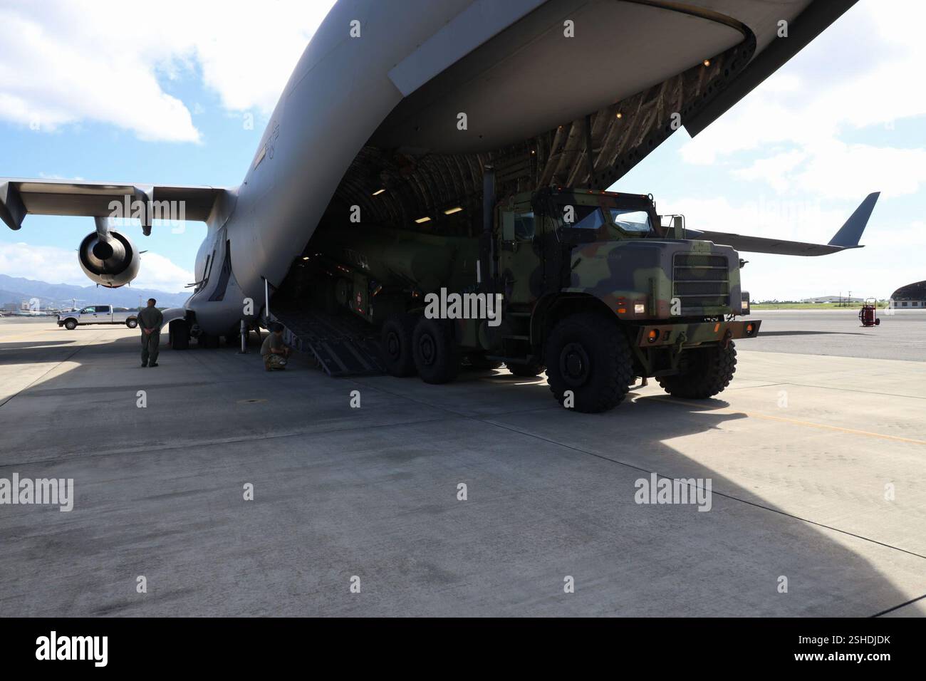 A U.S. Marine Corps Medium Tactical Vehicle Replacement 970 Refueler ...
