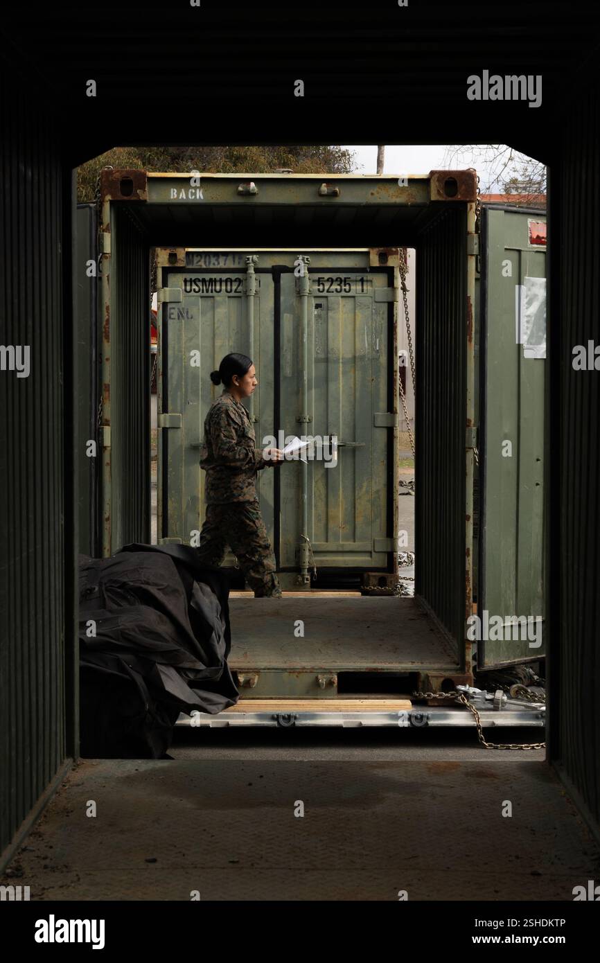 U.S. Marine Corps Sgt. Eliana Alberto, a mobility chief with the 11th ...