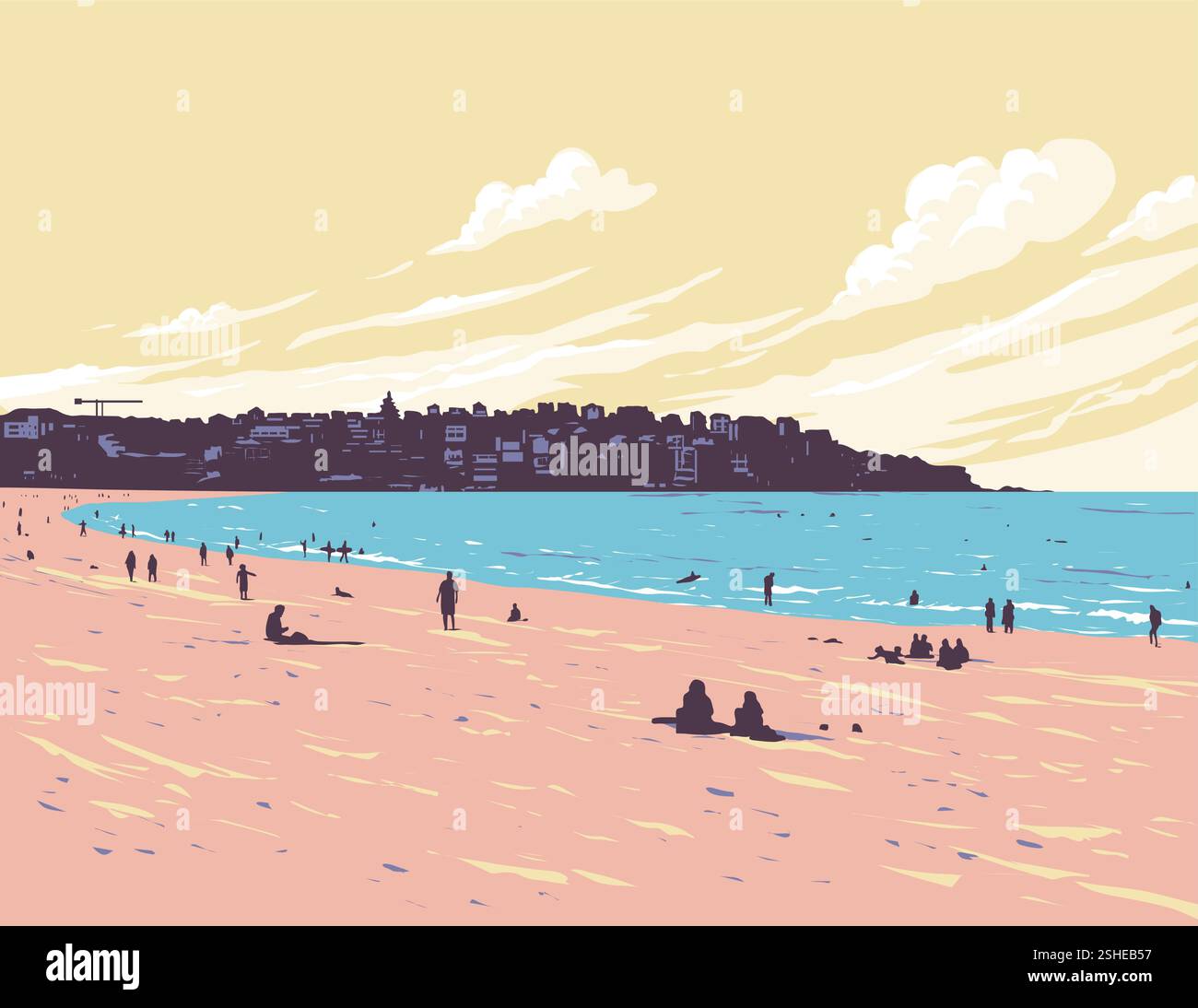Sydney bondi beach surf Stock Vector Images - Alamy