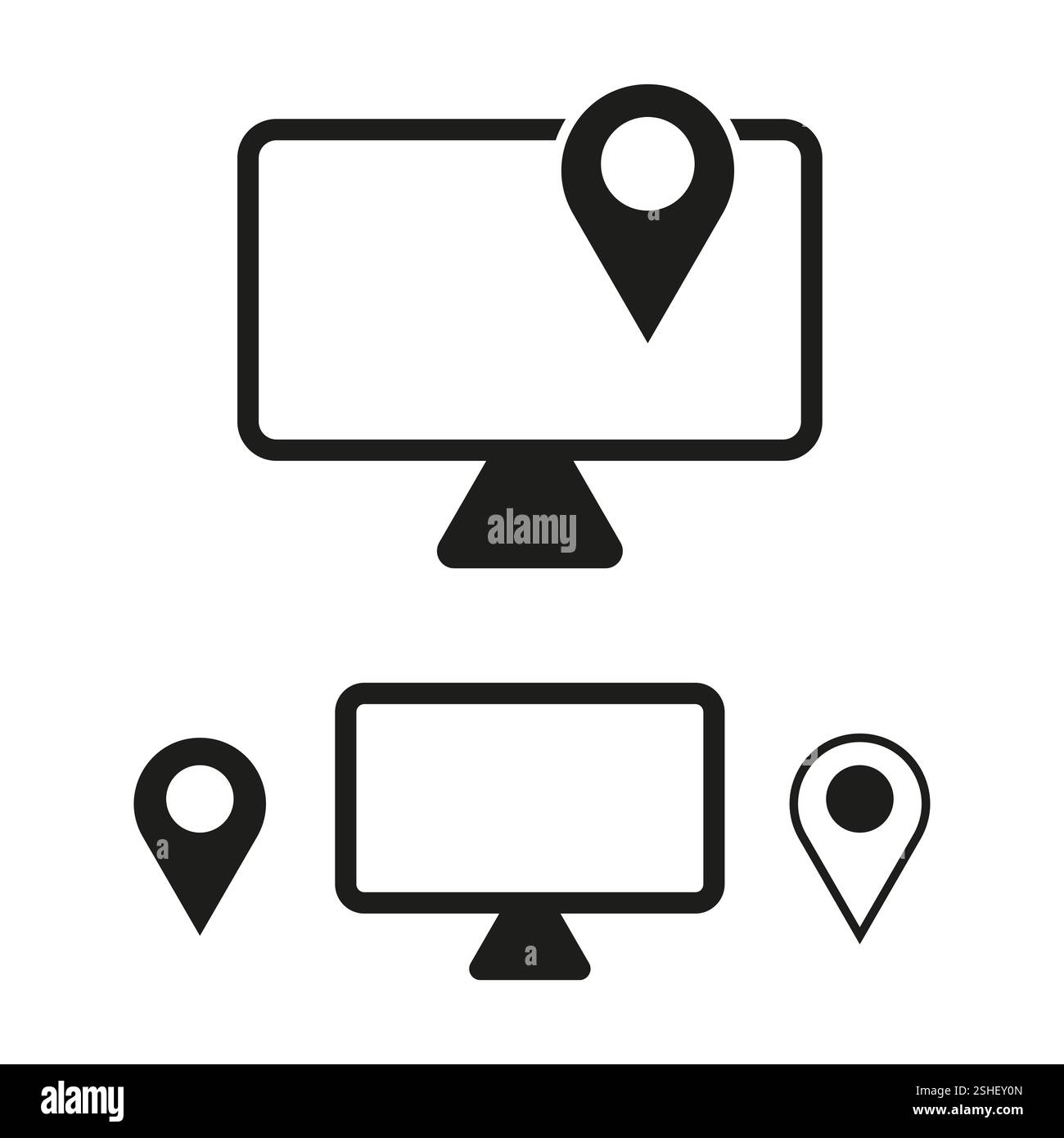 Location pin icon. Desktop marker vector. Navigation symbol concept ...
