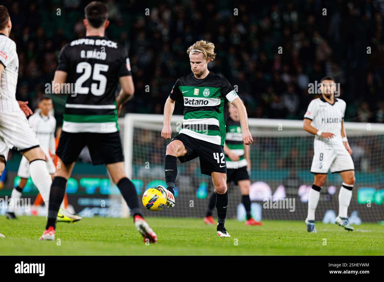 Morten Hjulmand seen during Liga Portugal game between teams of ...