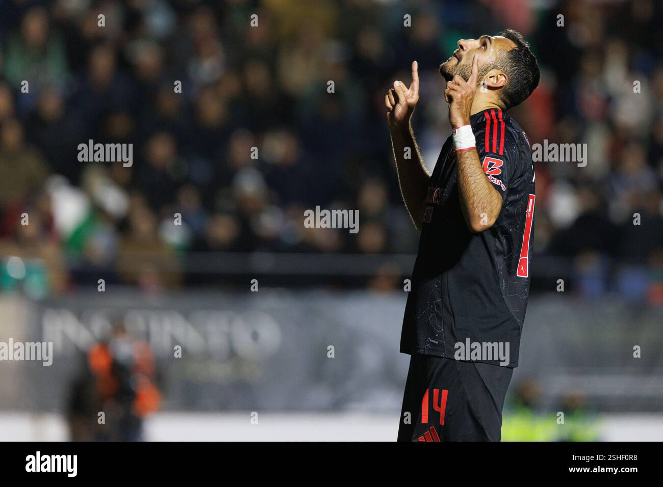 Vangelis Pavlidis seen celebrating after scoring goal during Liga ...