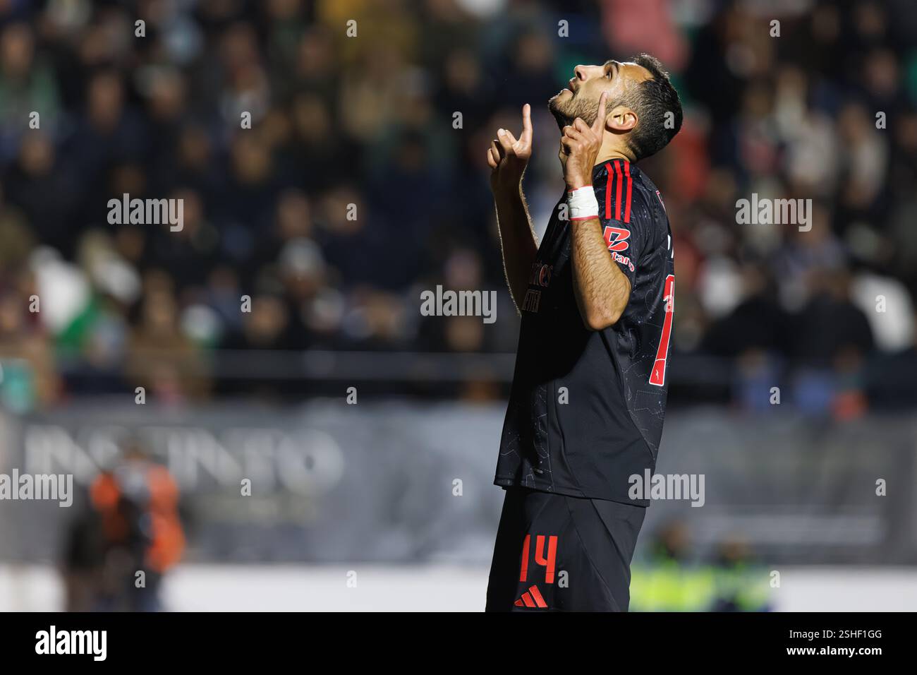 Vangelis Pavlidis seen celebrating after scoring goal during Liga ...