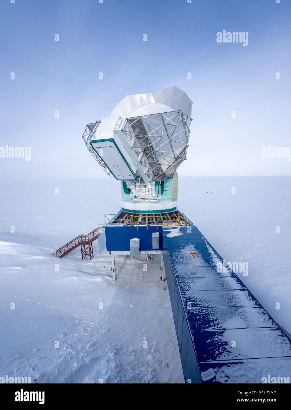South Pole Telescope, at South Pole, Antarctica. The telescope is focused on studying the cosmic ...