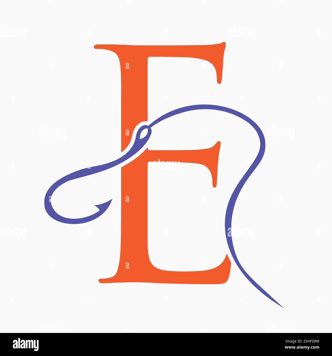 Initial Letter E Fishing Hook Logo Design Concept For Fishing Logo ...
