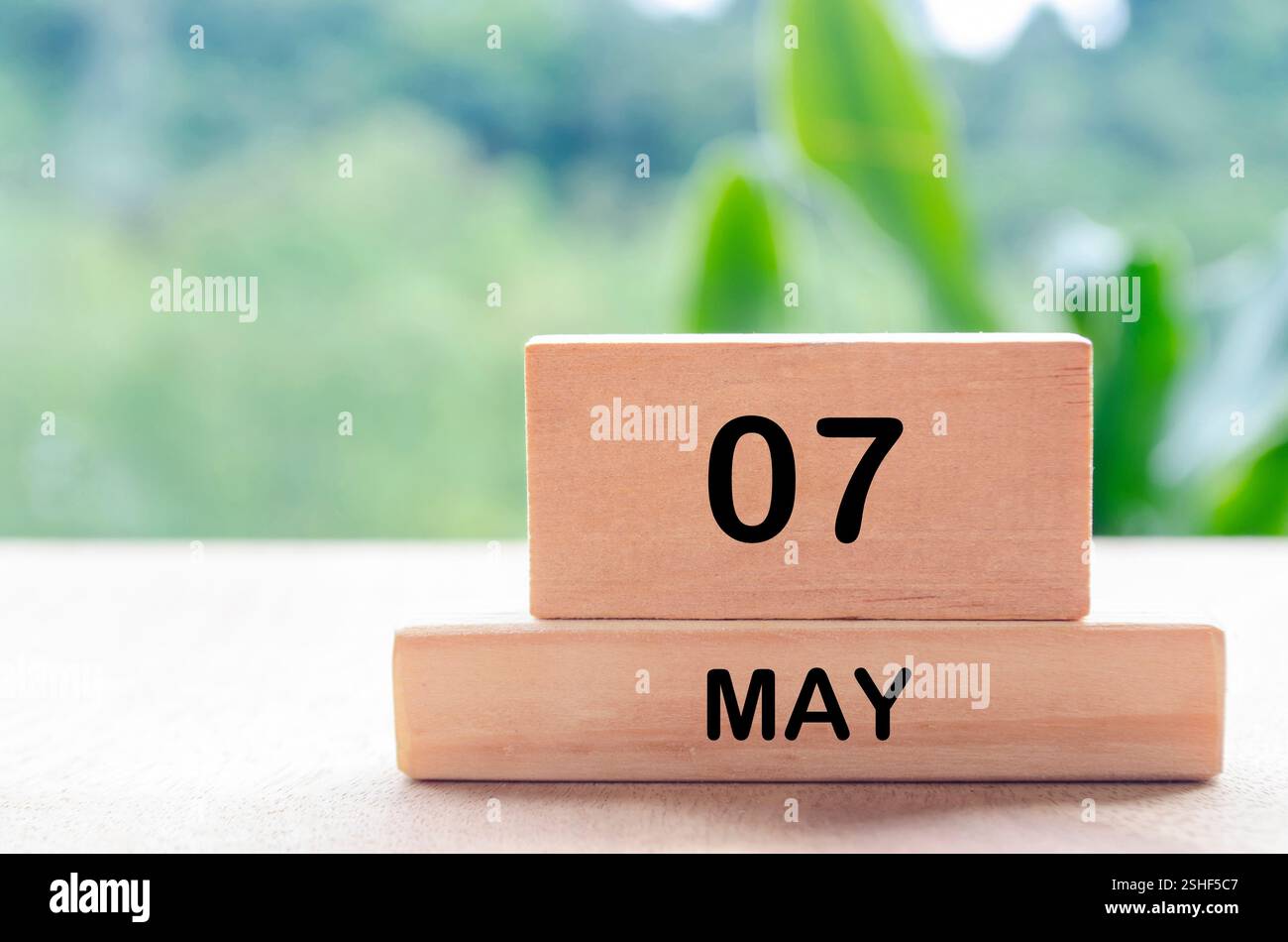 7 May text on wooden blocks with customizable space for text or ...