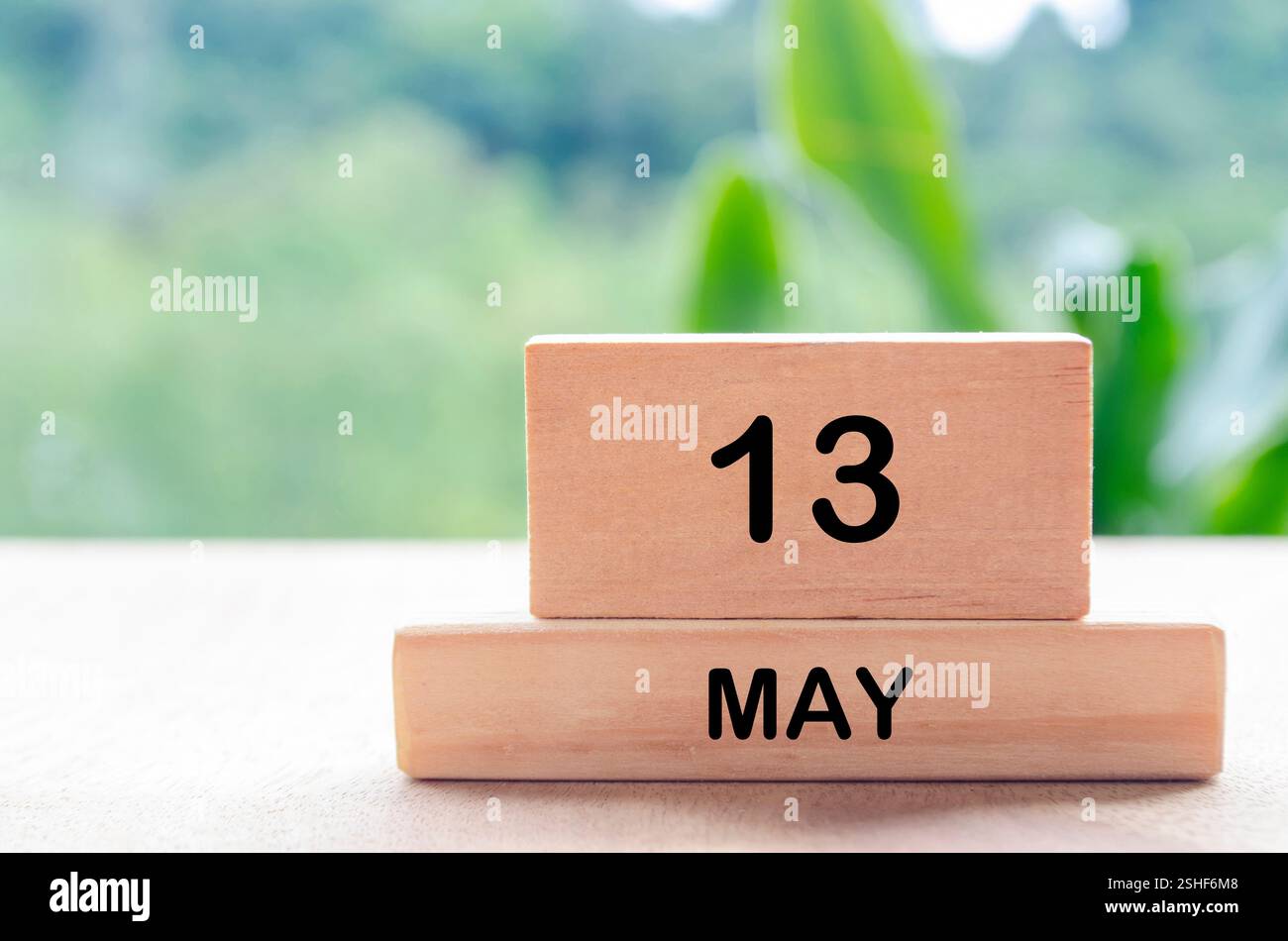 13 May text on wooden blocks with customizable space for text or ...