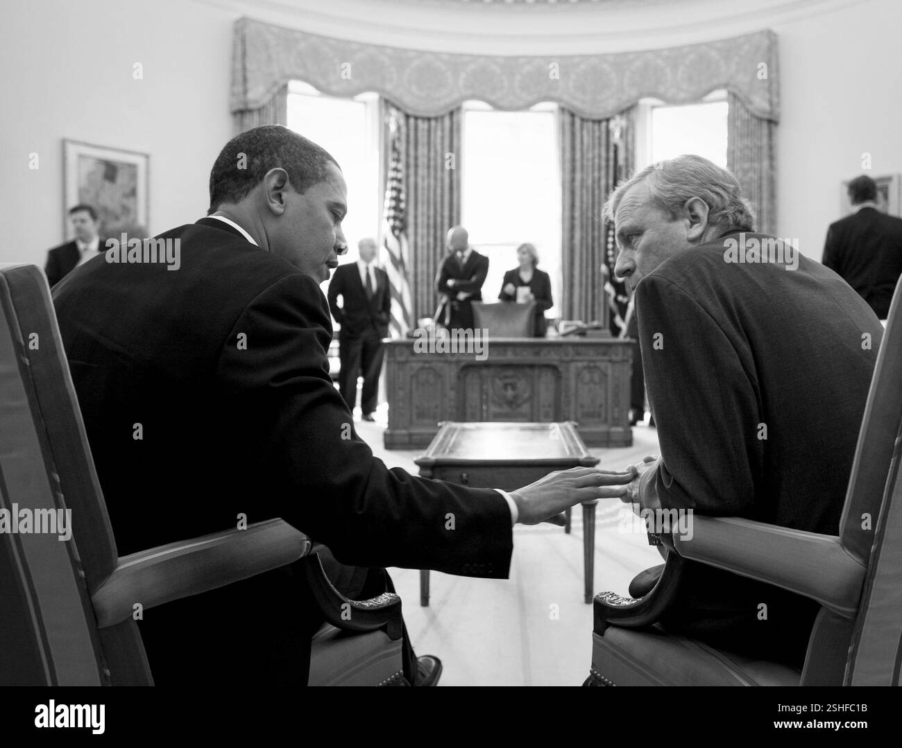 President Barack Obama meets with NATO Secretary General Jaap de Hoop Scheffer in the Oval ...