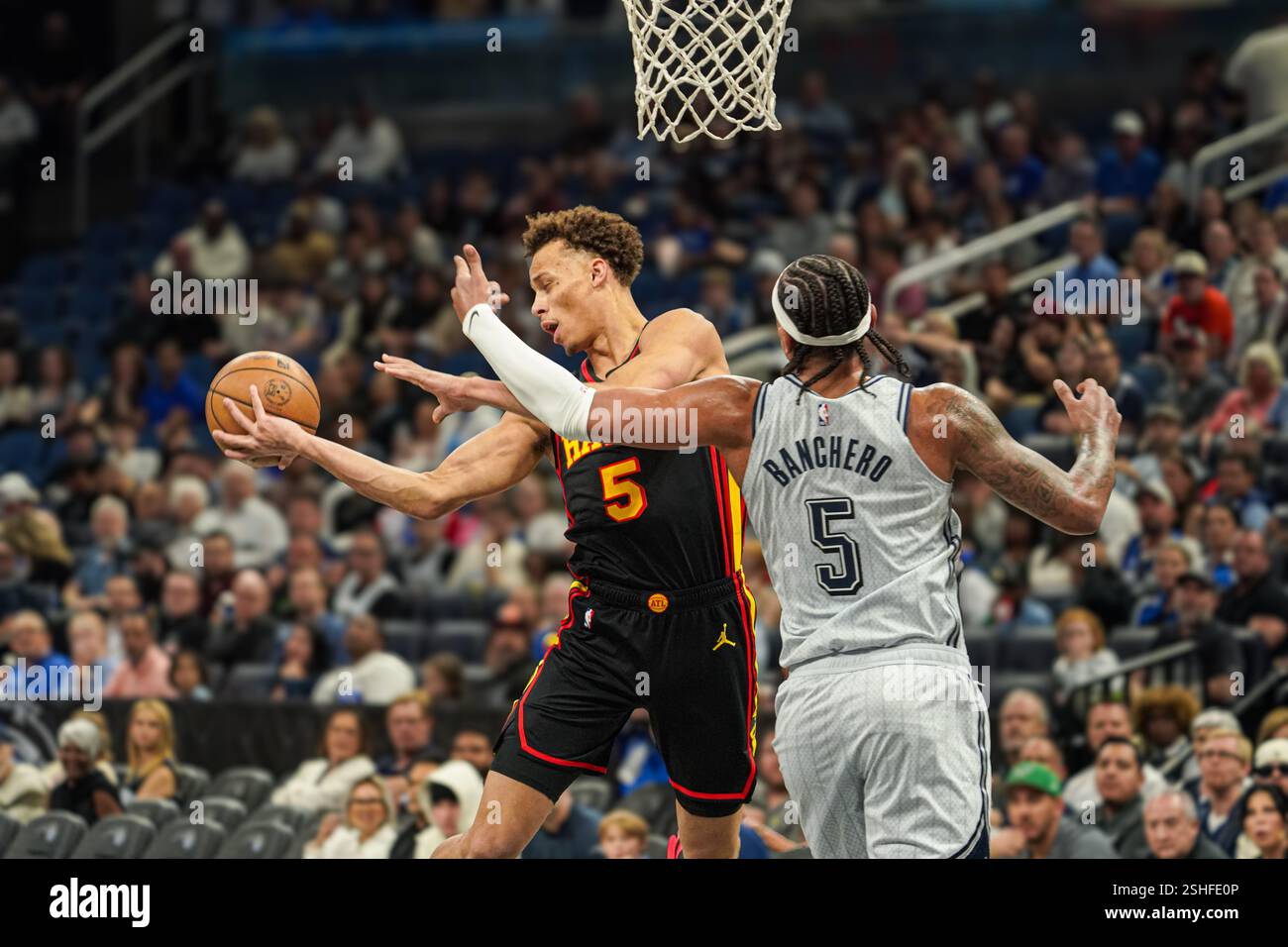 Orlando, Florida, USA, February 10, 2024, Atlanta Hawks guard Dyson ...