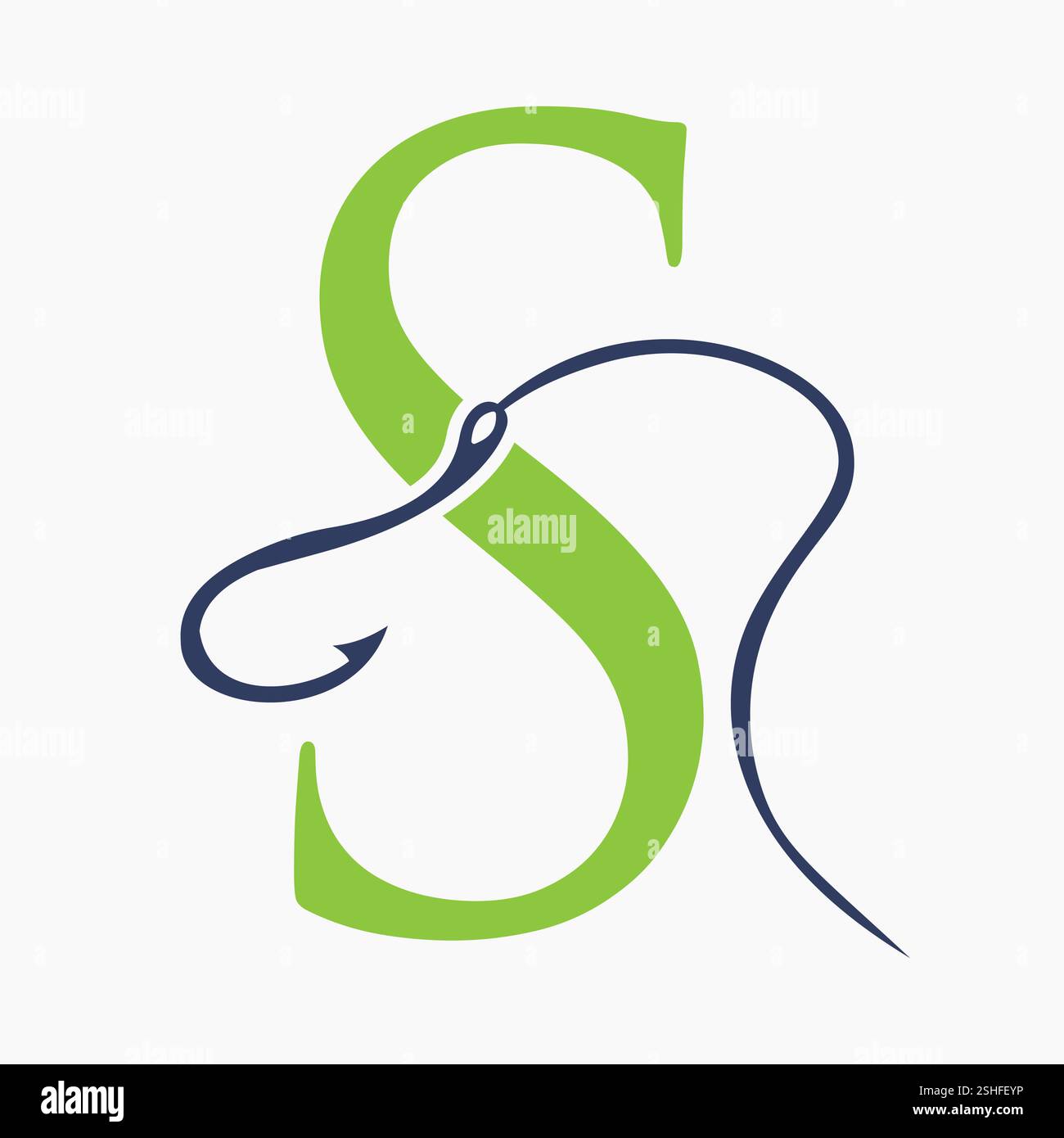Initial Letter S Fishing Hook Logo Design Concept For Fishing Logo ...