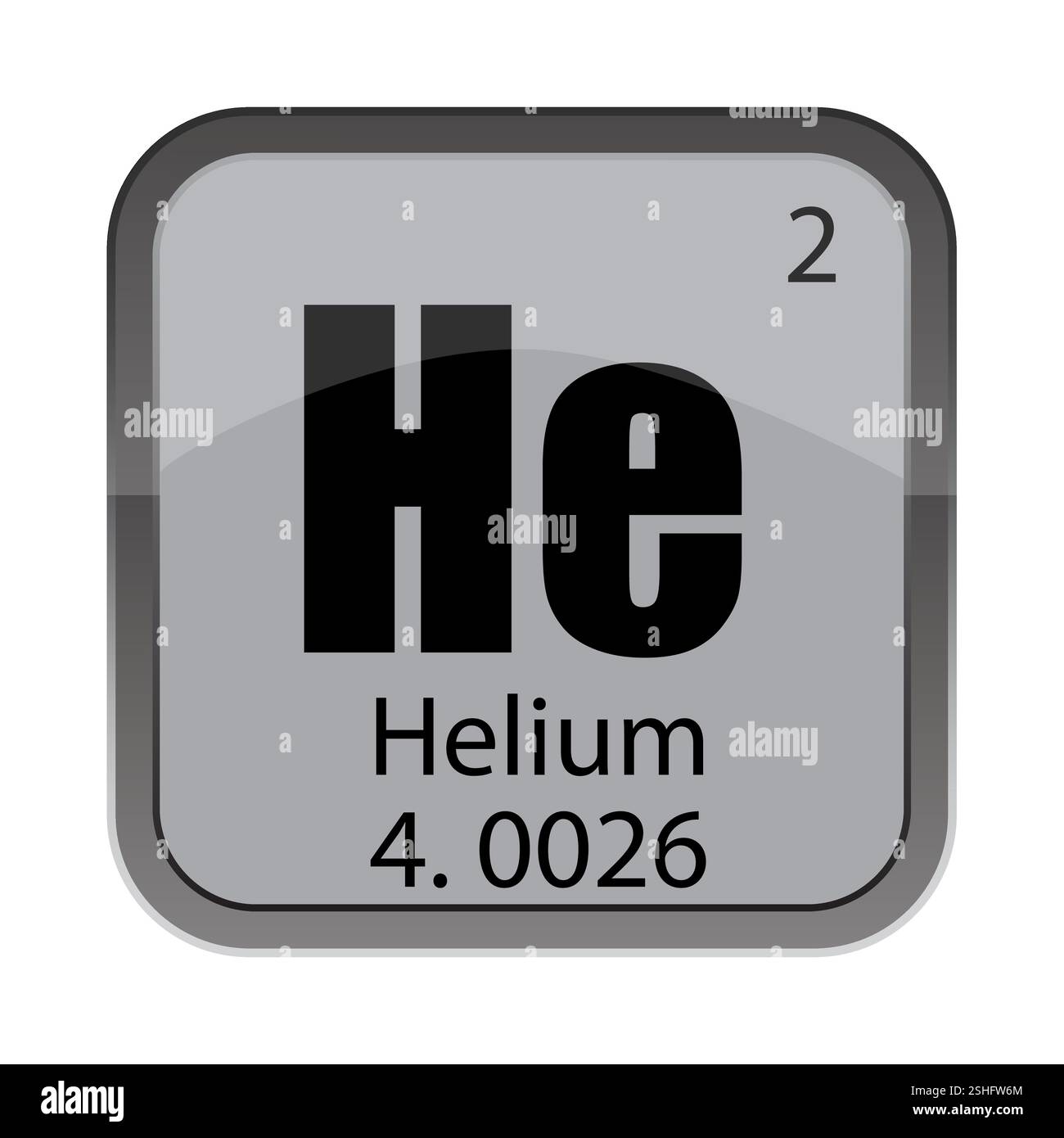 He element tile. Helium name display. Vector number 2. Atomic 4.0026 mass Stock Vector Image ...