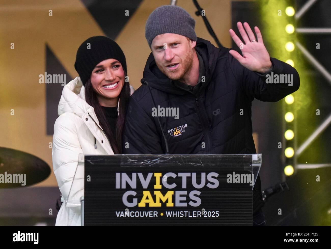 Britain's Prince Harry and his wife Meghan, the Duke and Duchess of ...