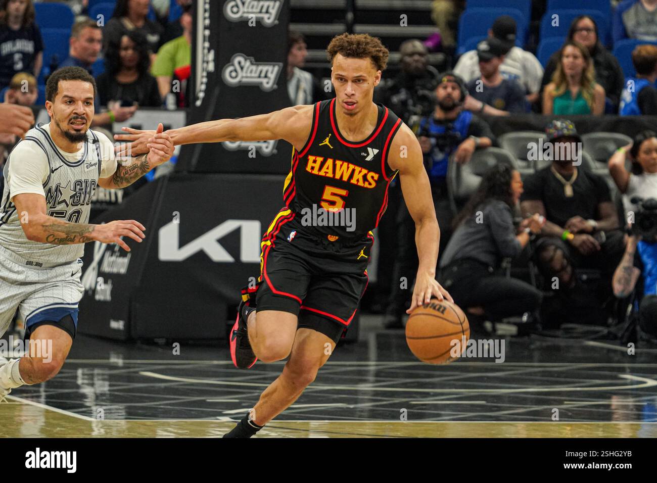 Orlando, Florida, USA, February 10, 2024, Atlanta Hawks guard Dyson ...