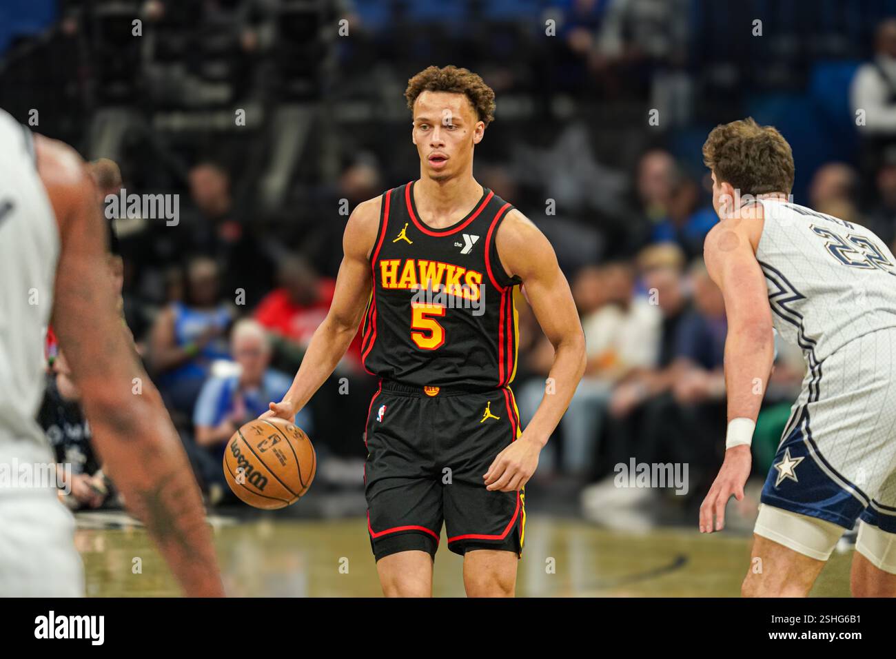 Orlando, Florida, USA, February 10, 2024, Atlanta Hawks guard Dyson ...