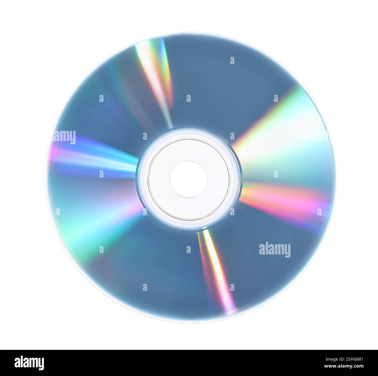 One shiny compact disc isolated on white Stock Photo - Alamy