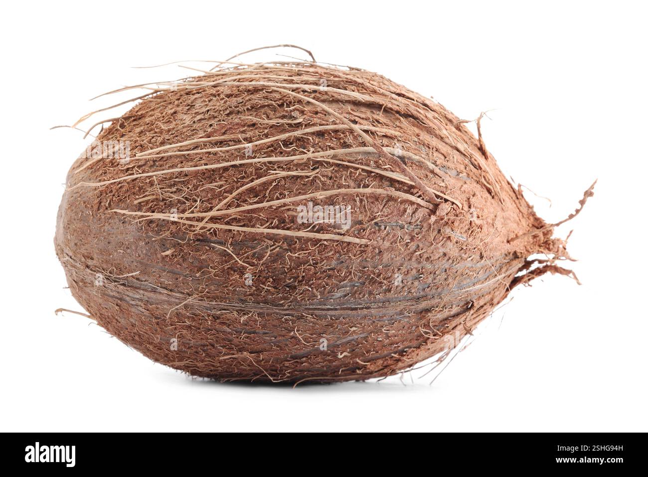 One whole coconut in shell isolated on white Stock Photo - Alamy