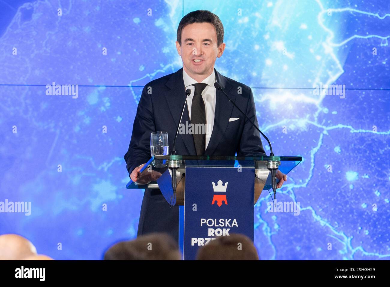 Tomasz Bardzilowski President of the Warsaw Stock Exchange delivers a ...