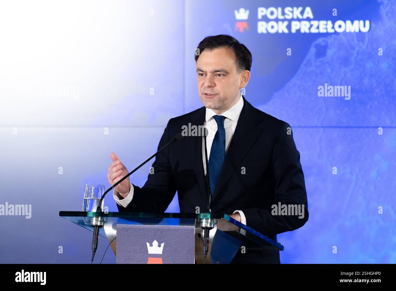 Polish Finance Minister Andrzej Domanski delivers a speech during an ...