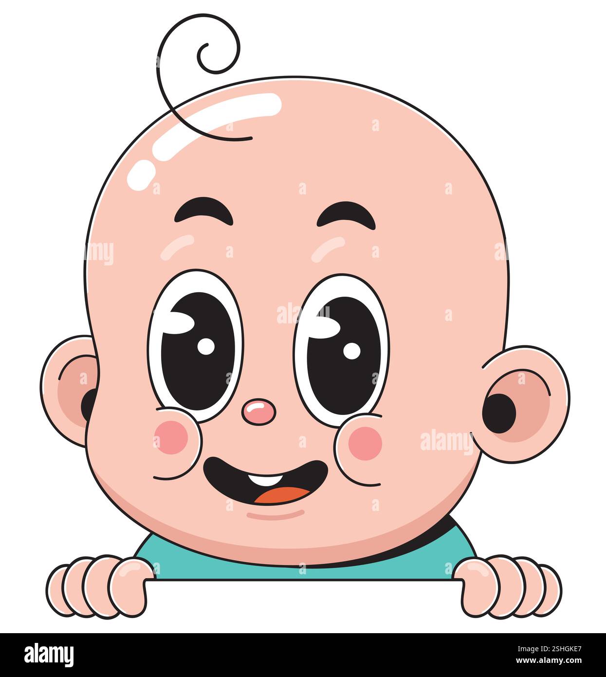 Cute Cartoon Baby Peeking Over a Surface Stock Vector Image & Art - Alamy