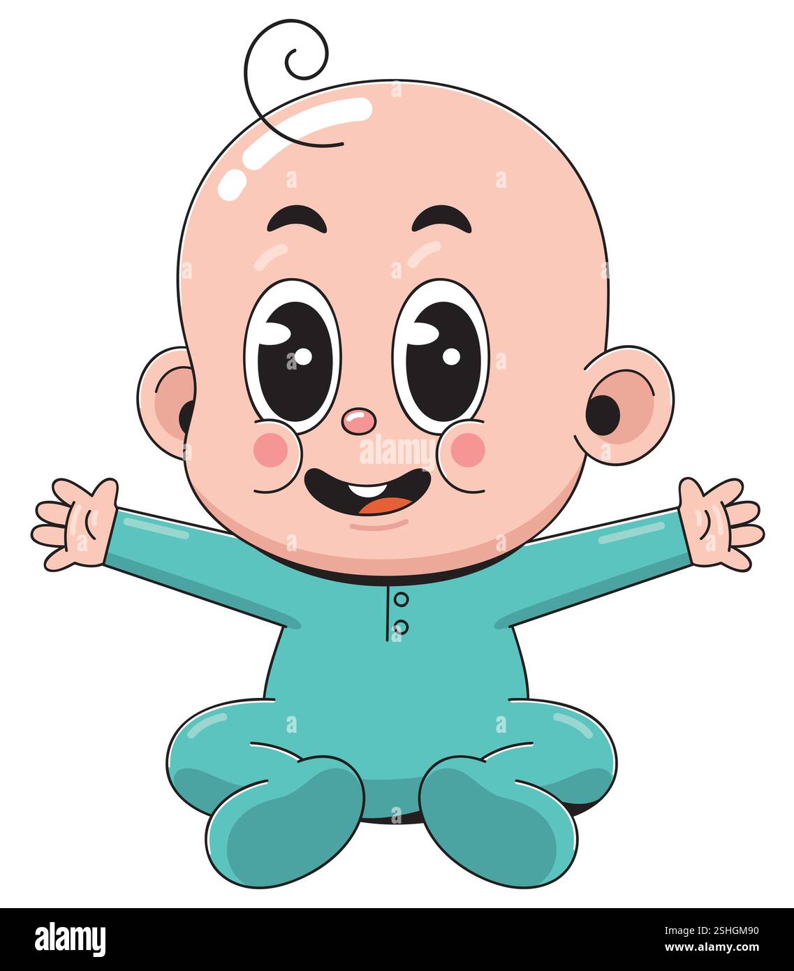 Happy Cartoon Baby Sitting with Open Arms Stock Vector Image & Art - Alamy