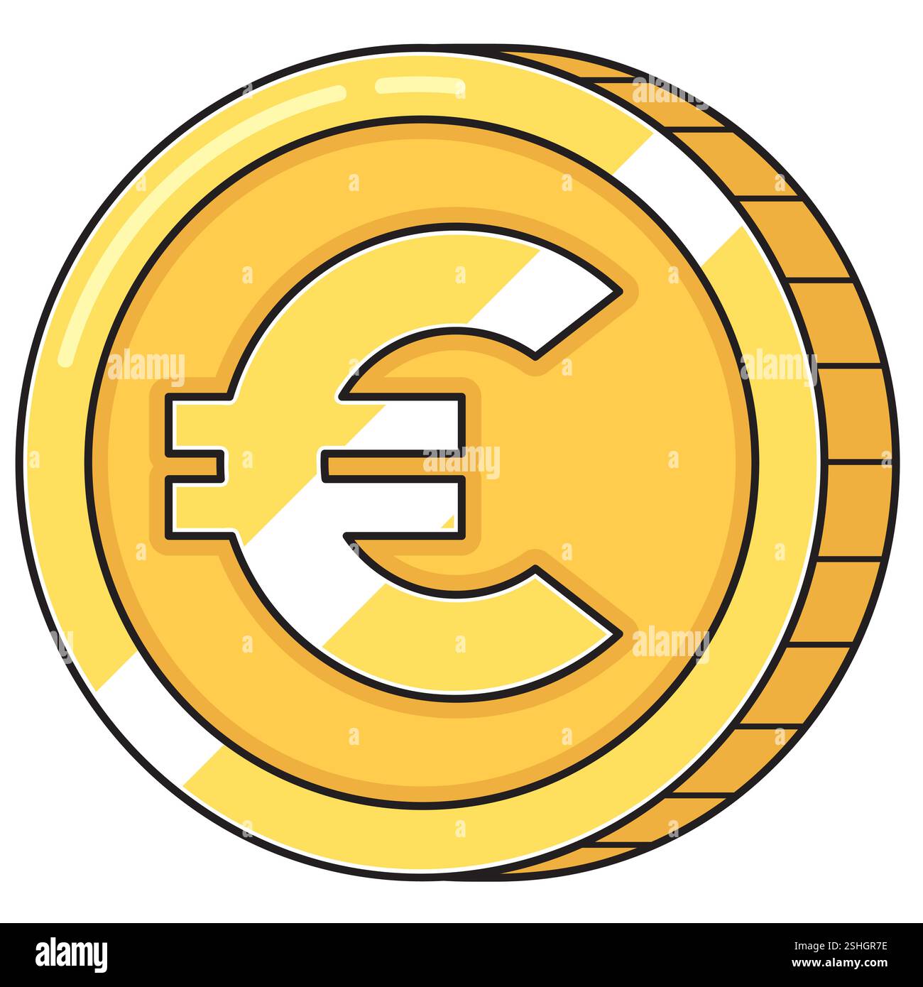 A detailed and shiny cartoon-style illustration of a gold coin ...