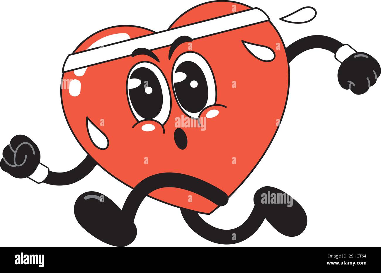 Sweating Heart Character Running – Cardio and Health Effort ...