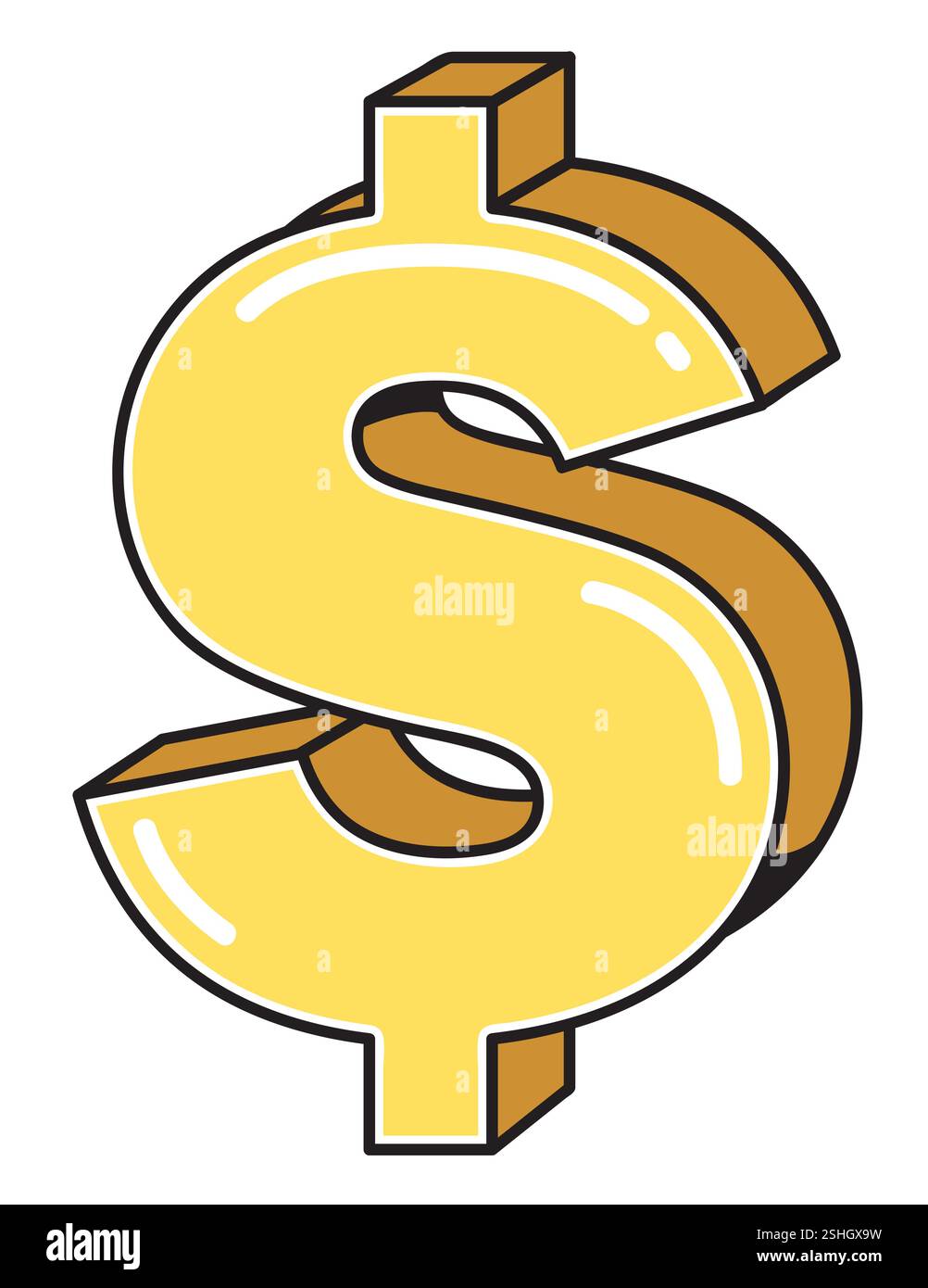3D Cartoon Dollar Symbol Illustration Stock Vector Image & Art - Alamy