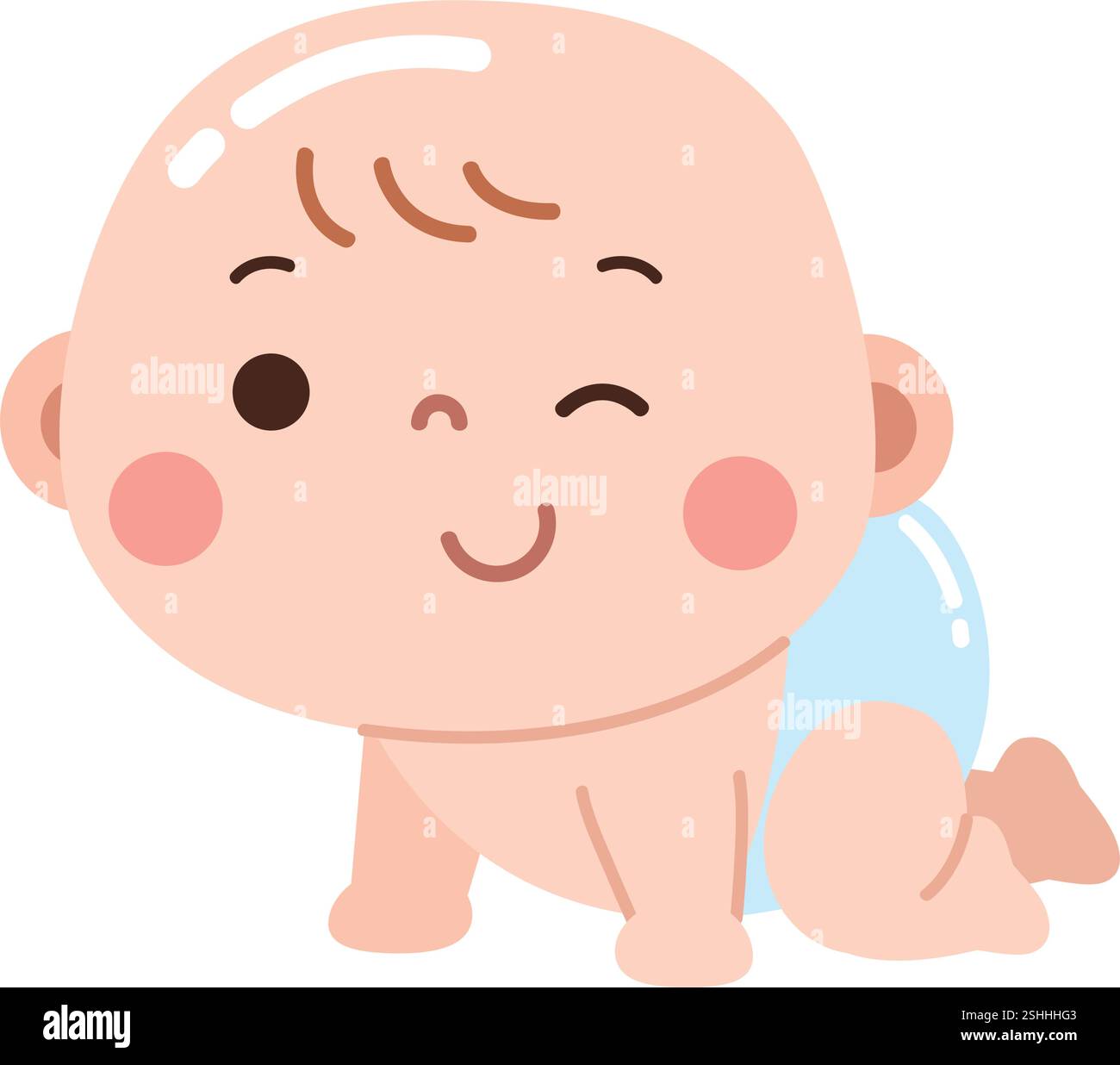 Happy infant crawling Stock Vector Images - Alamy