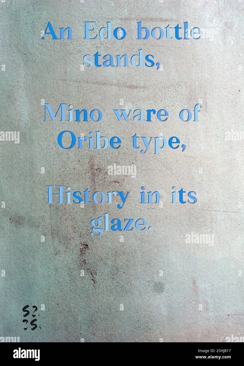 An Edo bottle stands, Mino ware of Oribe type, History in its glaze ...
