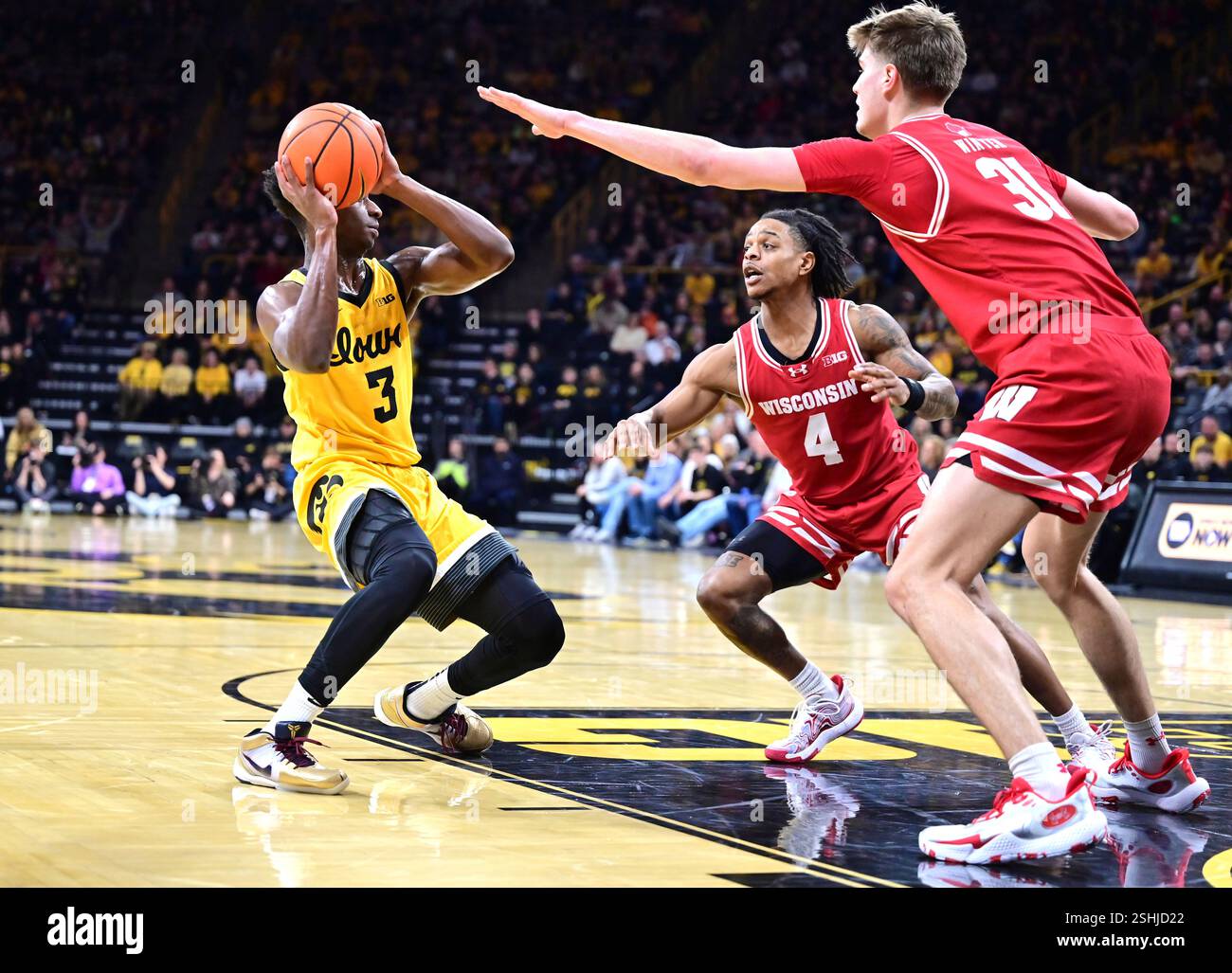 IOWA CITY, IA - FEBRUARY 08 - Iowa guard Drew Thelwell (3) tries to ...