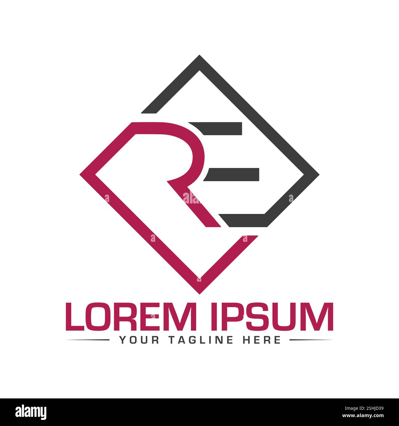 RE Logo Design Stock Vector Image & Art - Alamy
