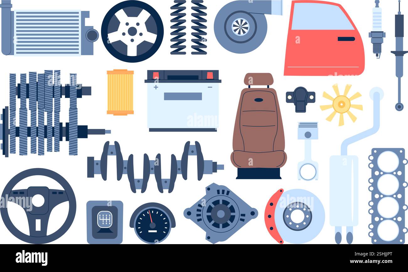 Mechanical spare parts for repair and assembly. Different mechanism ...