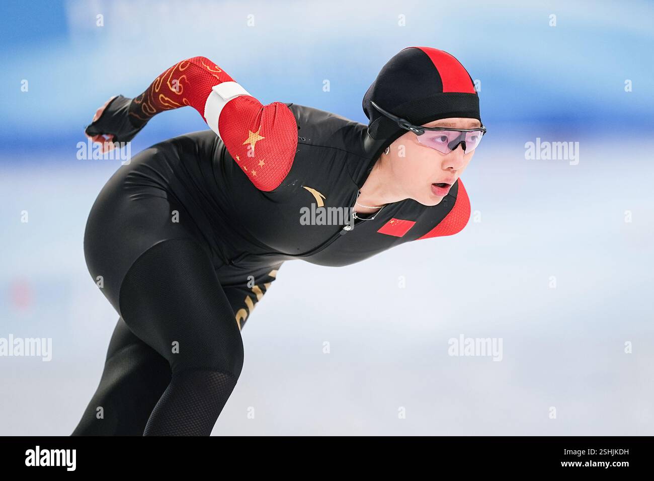 Harbin,China.10th February 2025. Yang Binyu of China competes in the ...