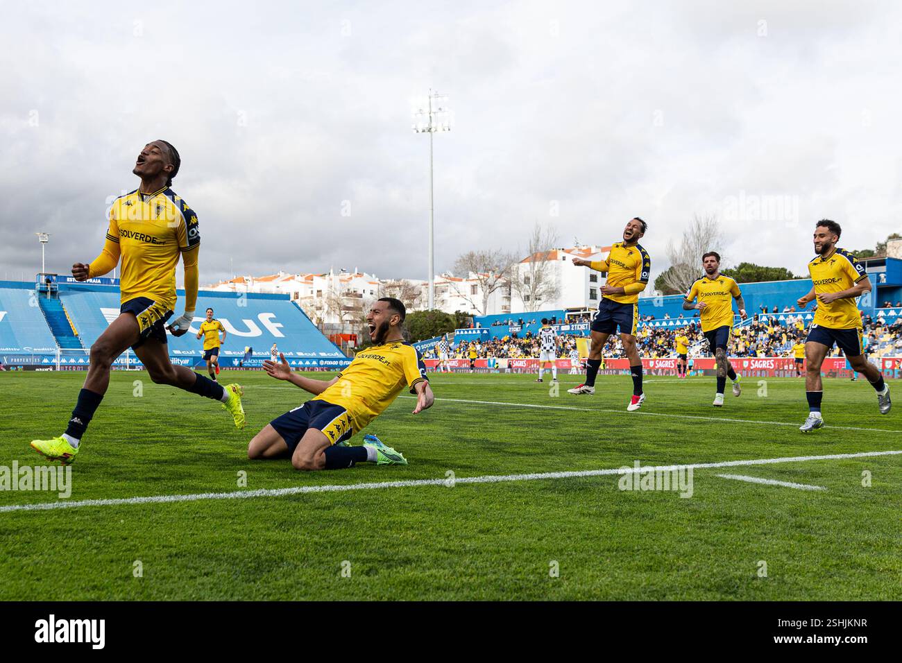 Cascais, Portugal. 09th Feb, 2025. Yanis Begraoui of GD Estoril Praia ...