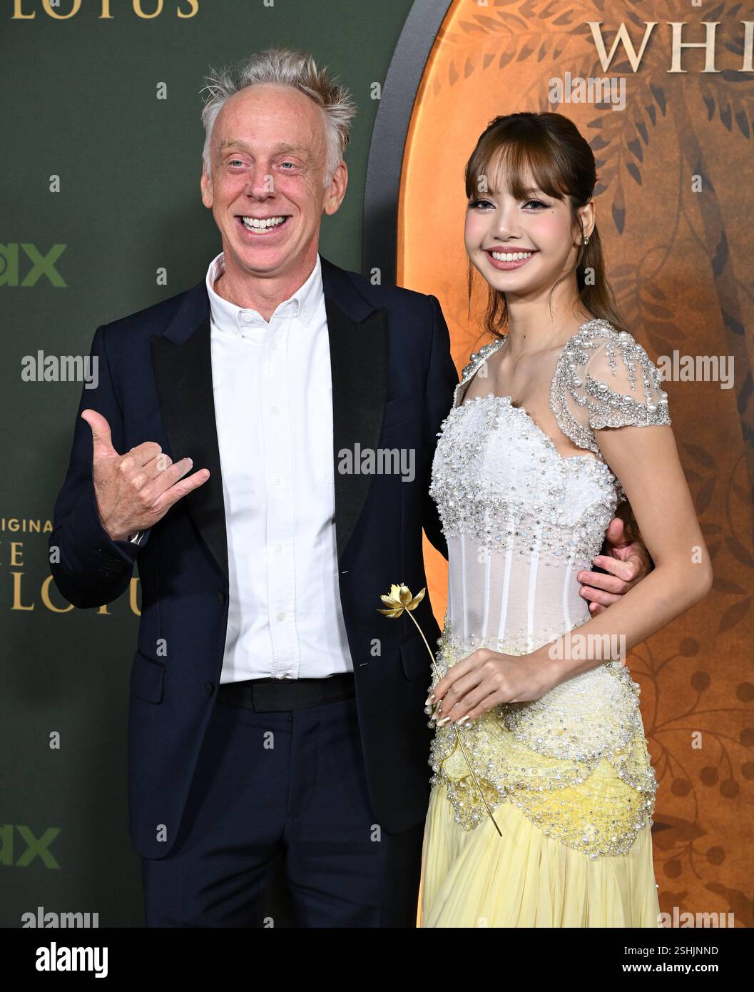 Los Angeles, USA. 10th Feb, 2025. Mike White and Lisa Manobal arriving ...