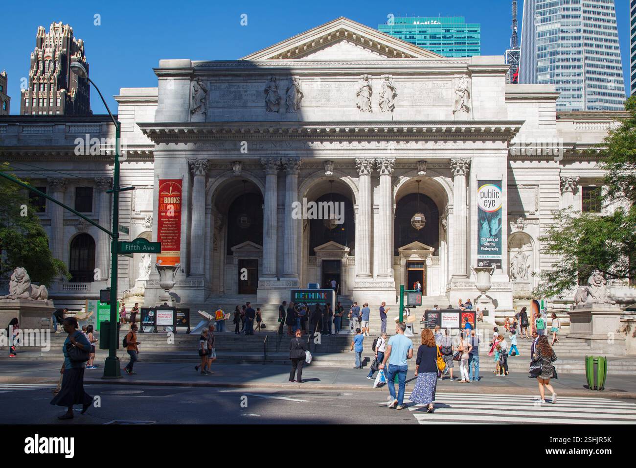 The Public Library and the American Radiator building in Midtown ...