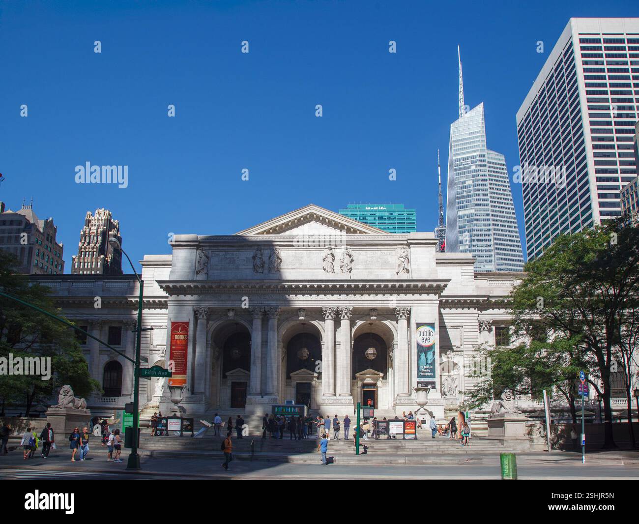 The Public Library and the American Radiator building in Midtown ...