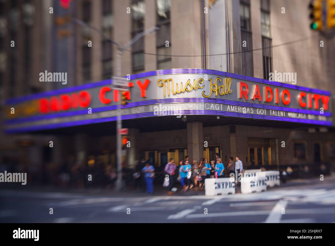 The Radio City music hall billboard at 6th avenue, Midtown Manhattan ...
